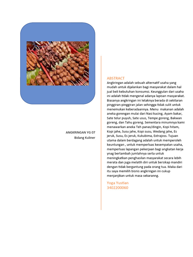 Layout Laporan Perencanaan Bisnis Baru Yoga Yustian Terbaru | PDF