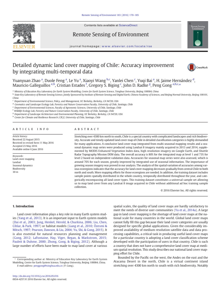 Dynamic Land Cover Mapping of Chile | PDF | Forests | Topography