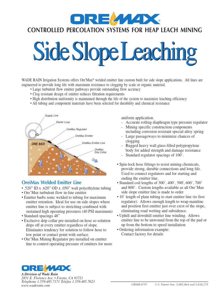 Emitterline Lime en Leaching | PDF | Pipe (Fluid Conveyance ...