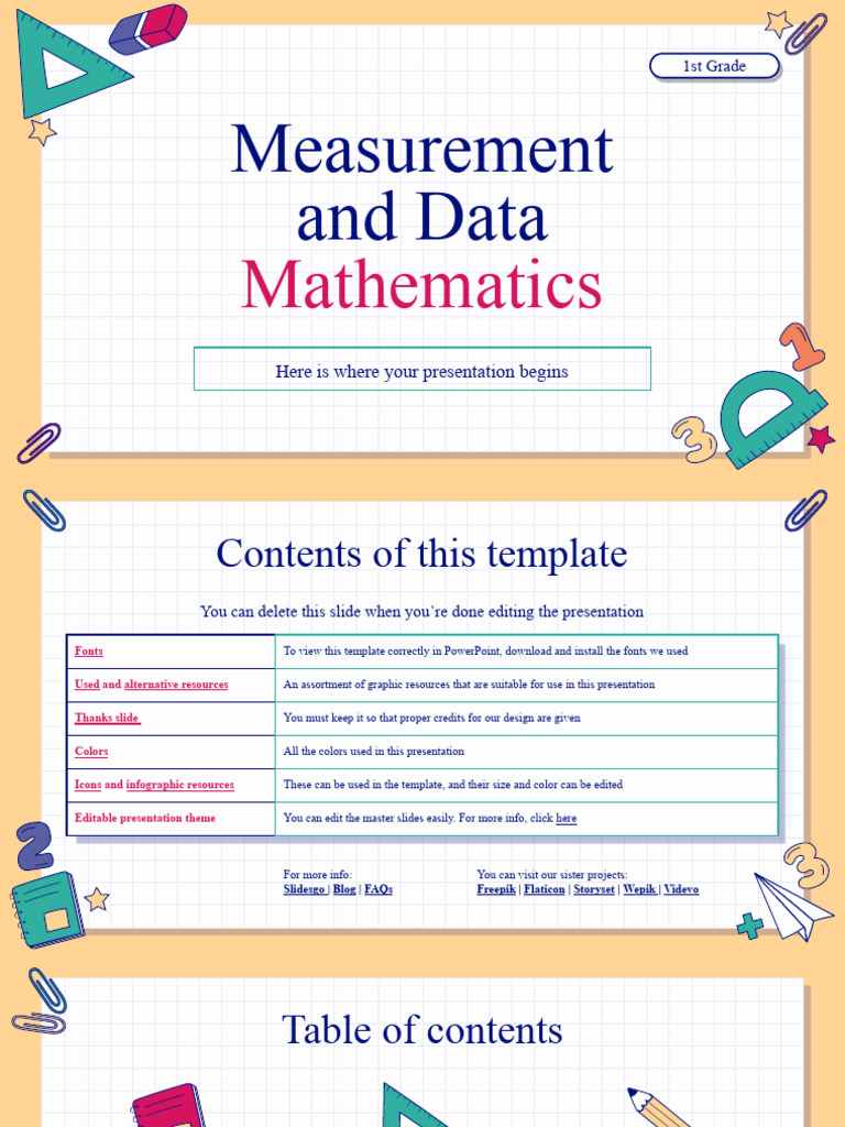 Measurement and Data - Mathematics - 1st Grade by Slidesgo | PDF ...