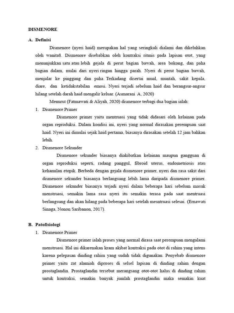 Dismenore: Penyebab dan Penanganan Nyeri Haid | PDF | Pengembangan Diri | Sains & Matematika