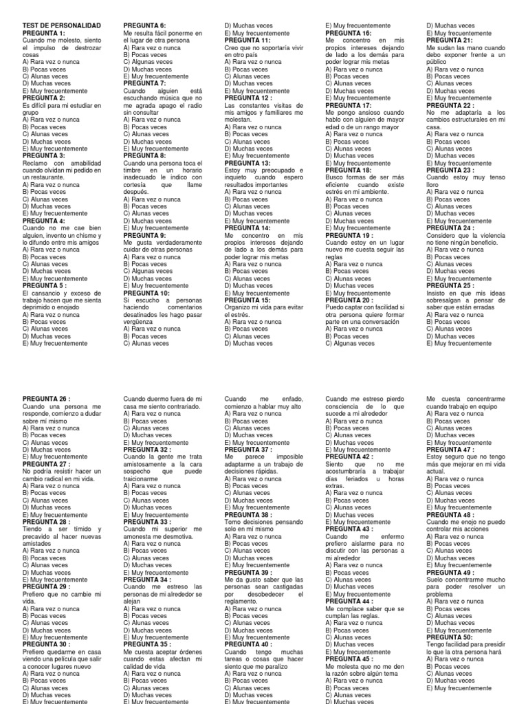 Psicometrico 2 - Rangers | PDF