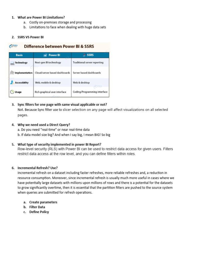 Power BI Very Very Important Question | PDF | Table (Database) | Databases