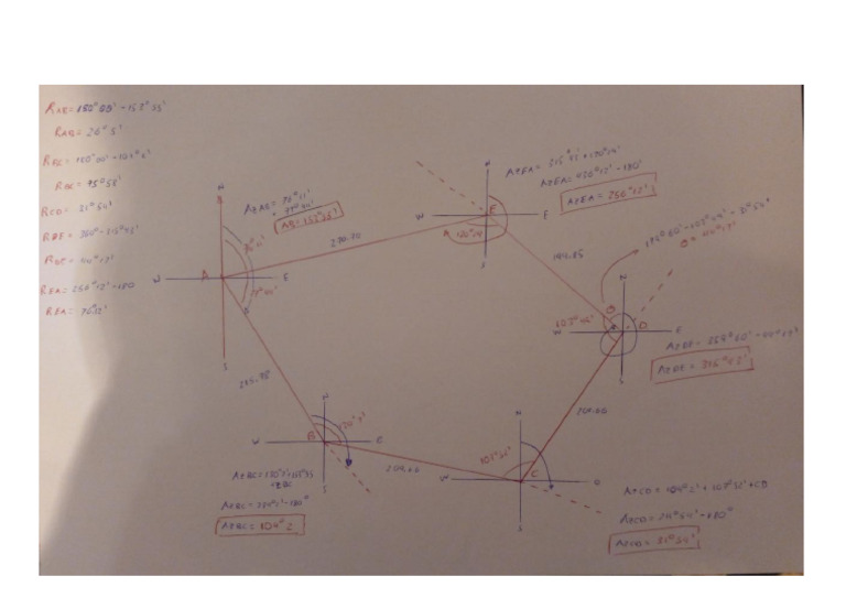 Calculos Azimuts y Rumbos | PDF