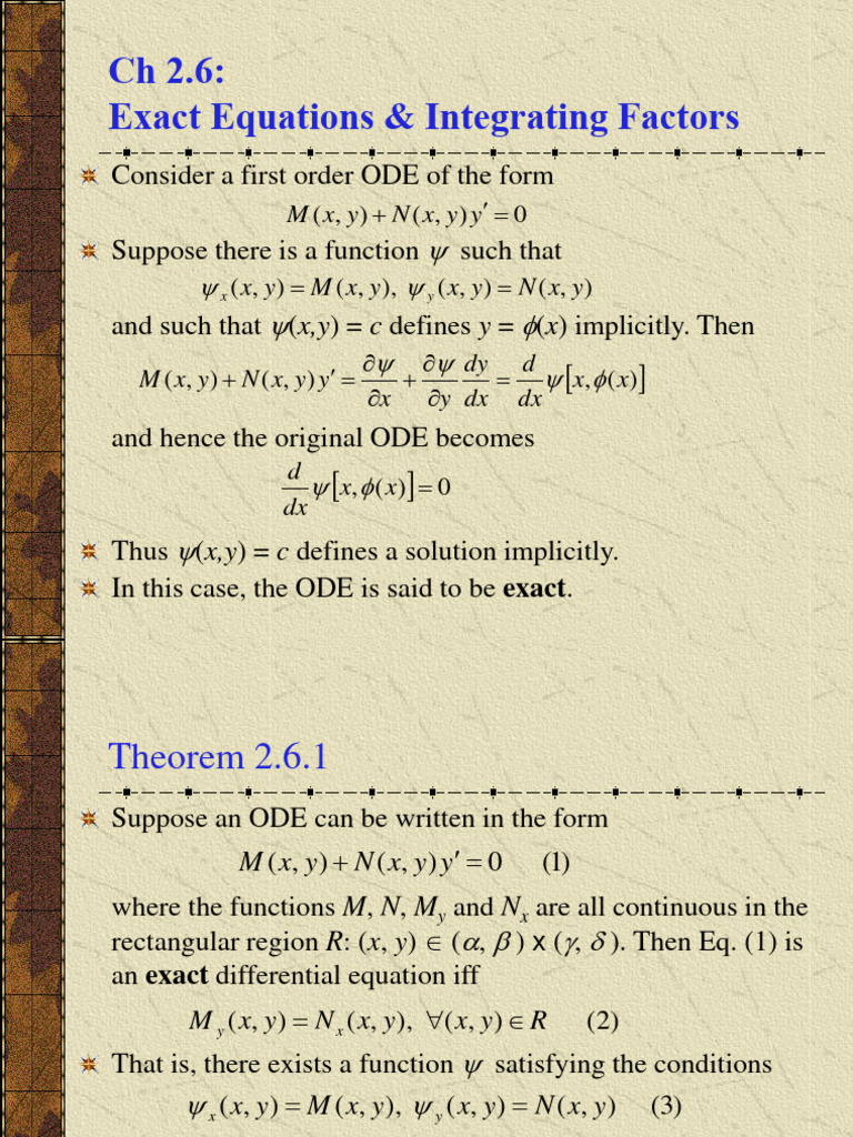 PD Eksak Dan Non Eksak | PDF | Ordinary Differential Equation | Equations