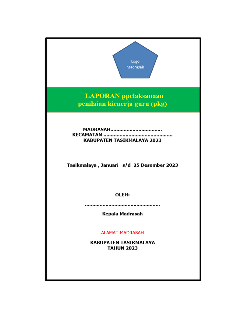 Template Laporan PKG Oleh Kamad | PDF | Karier & Perkembangan | Bisnis