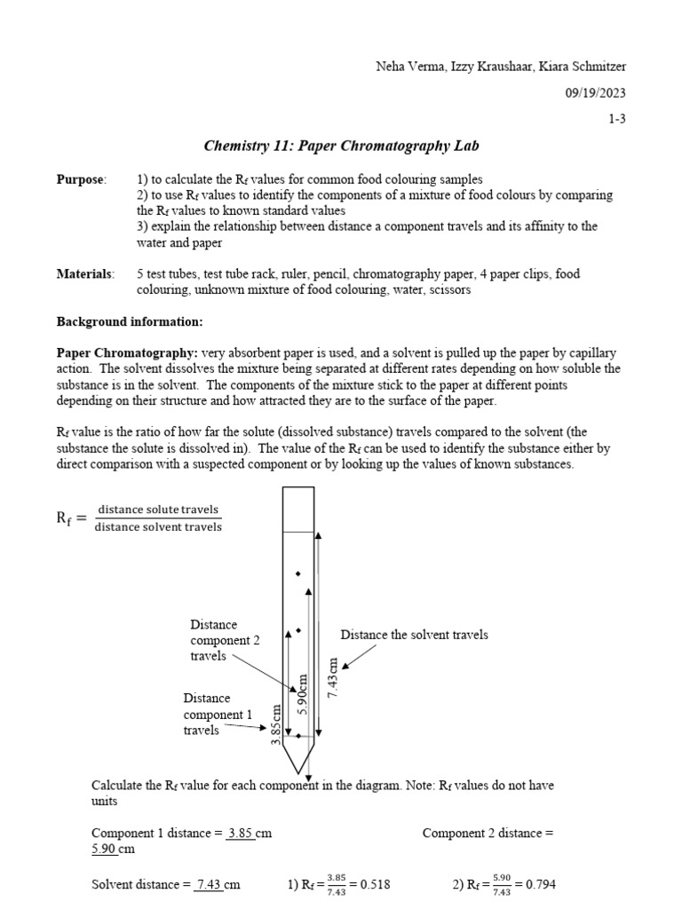 Paper Chromatography Lab Theory Added Bonding | PDF | Mixture ...