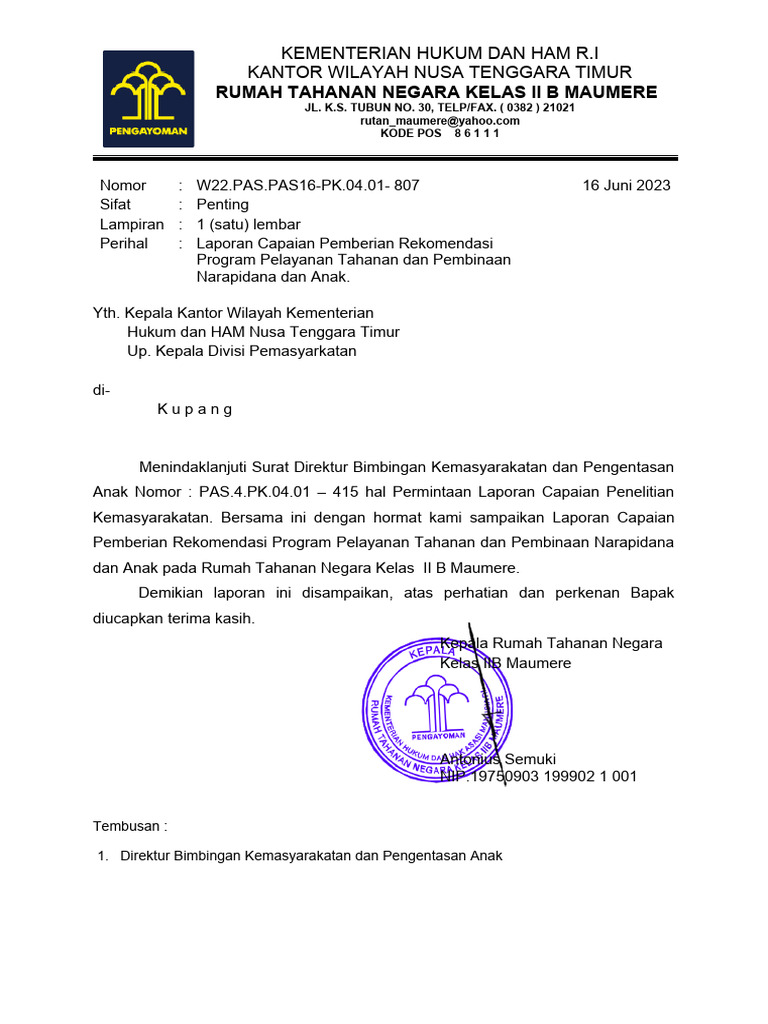Laporan Capaian Pemberian Rekomendasi Program | PDF