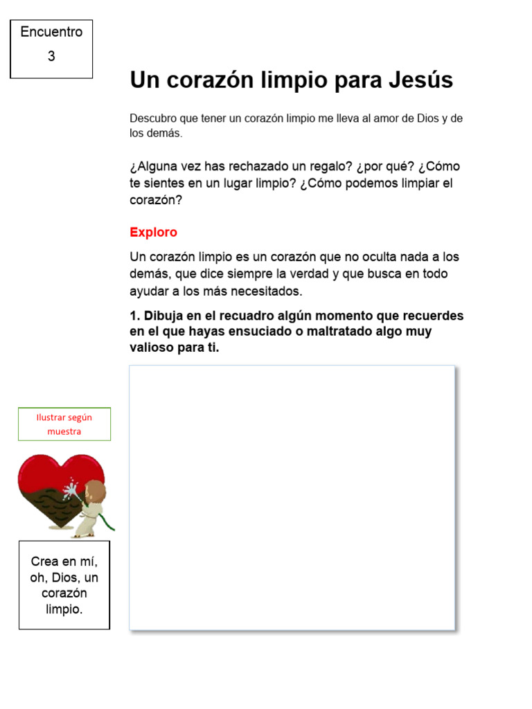Corazón Limpio: Amor y Virtud en Jesús | PDF
