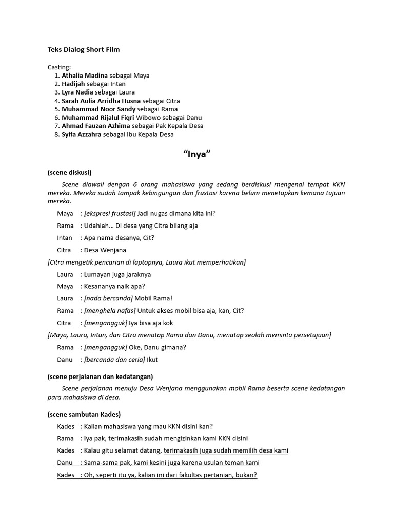 Dialog Short Film Pdf