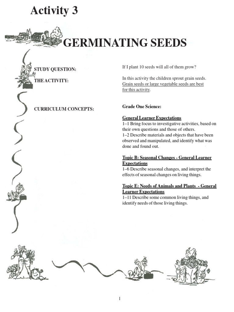 Af Lesson Plan Germinating Seeds | PDF