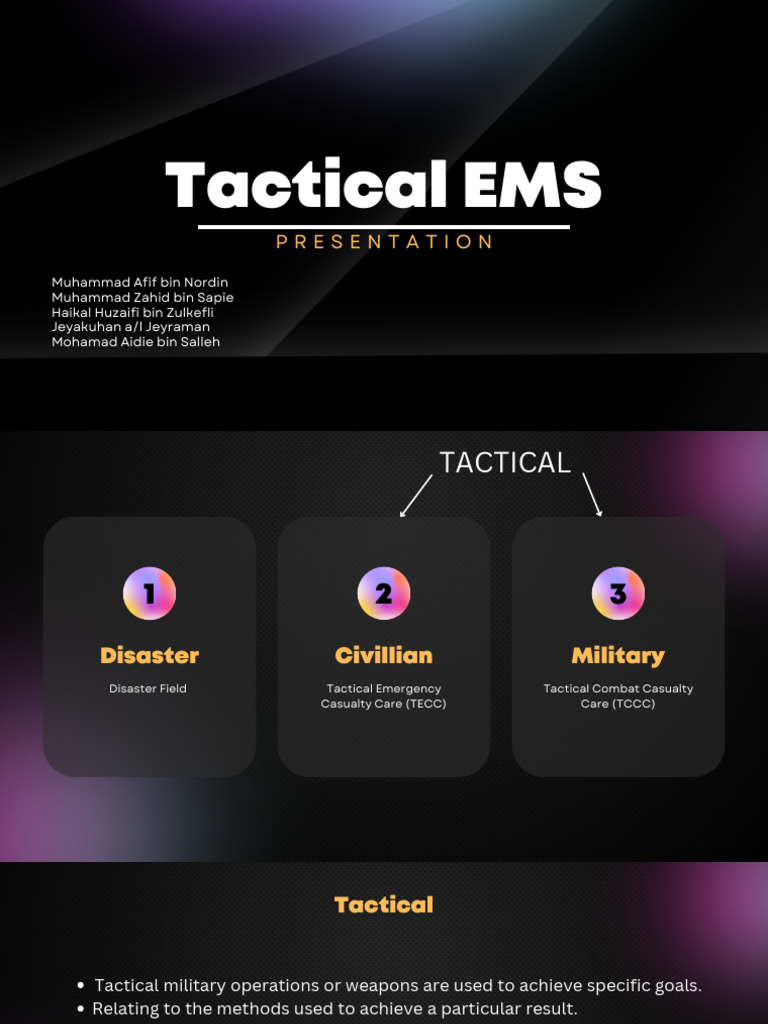 Tactical EMS | PDF | Medical Emergencies | Medicine