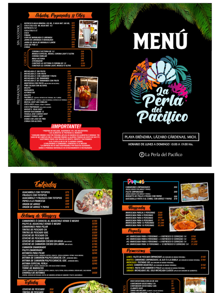 Menú de La Perla del Pacífico | PDF