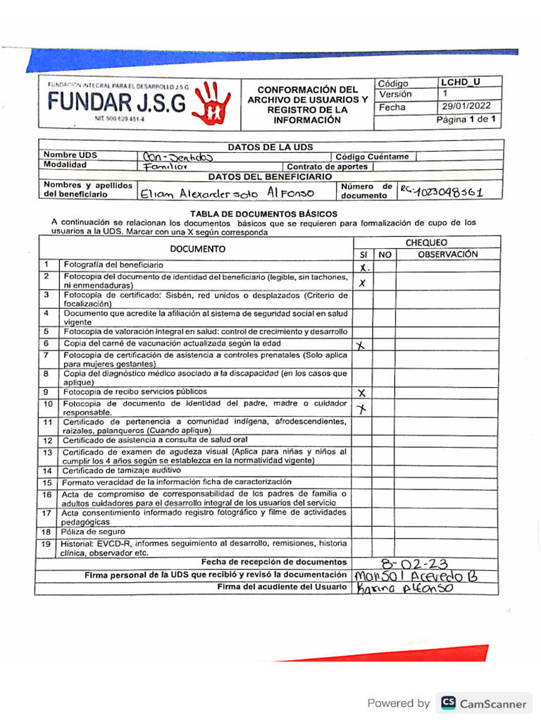 Eliam Alexander Soto Alfonso - RC 1023048561 | PDF