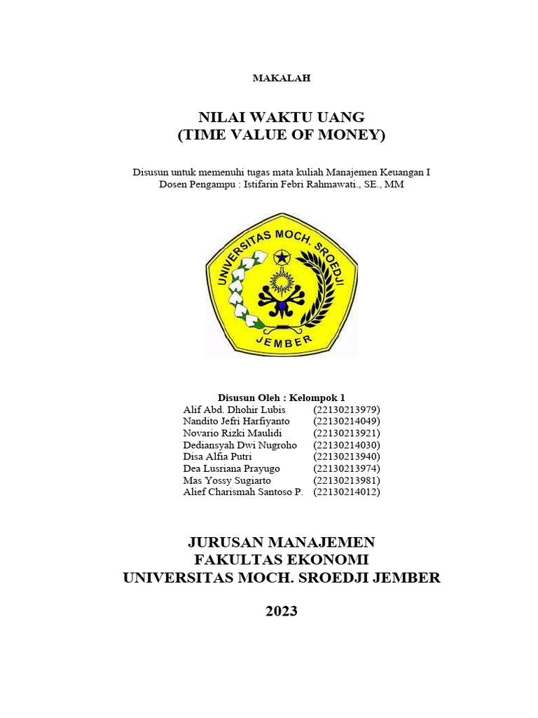 New Tugas Makalah - Nilai Waktu Uang (Time Value of Money) | PDF