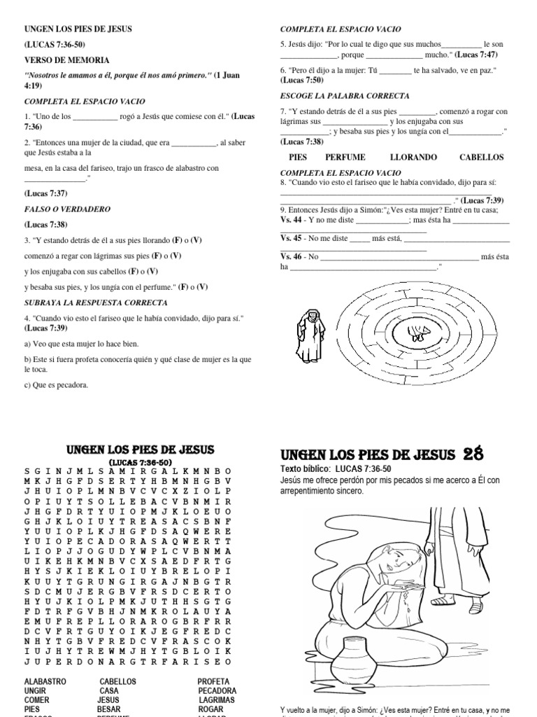 28 Ungen Los Pies de Jesus | Descargar gratis PDF | Jesús | Creencia religiosa y doctrina