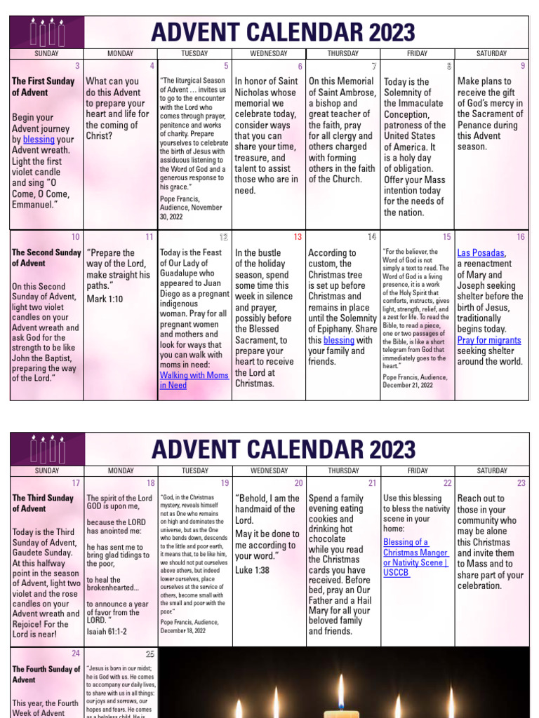 Advent Calendar 2023: Daily Reflections | PDF