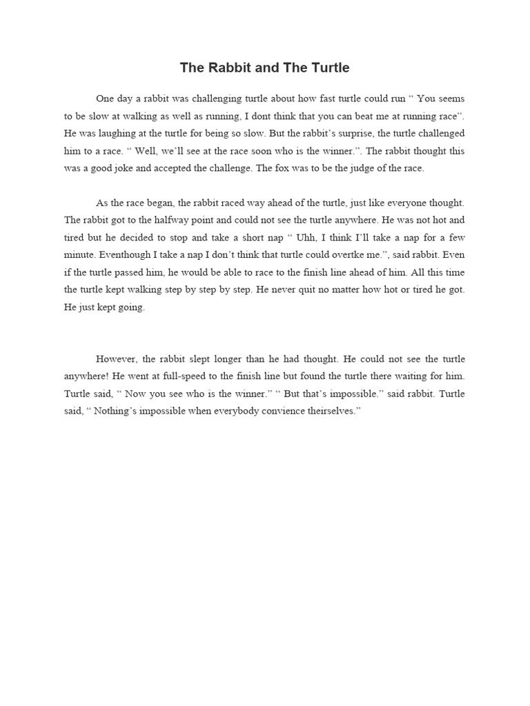 Slow and Steady Wins the Race | PDF