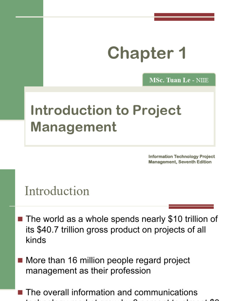 01 Ch1 | PDF | Project Management | Project Management Professional