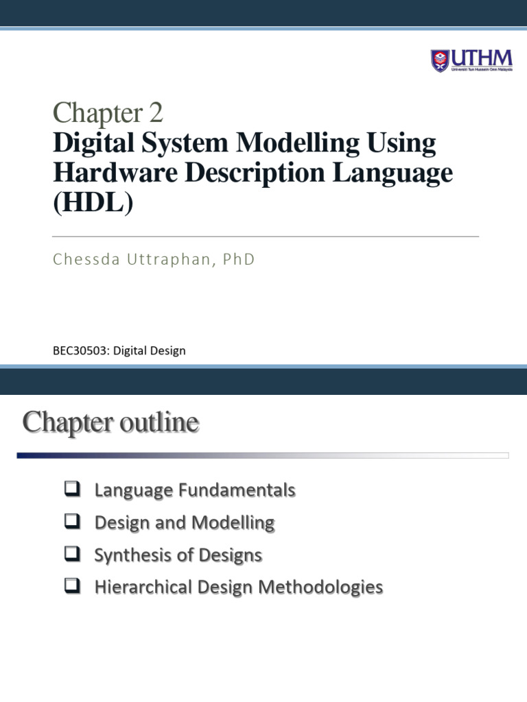 Digital System Modelling Using Hardware Description Language Hdl Pdf Logic Synthesis