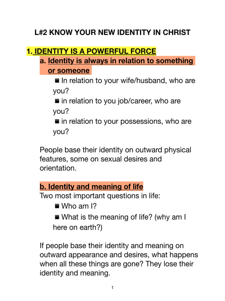 l2 Know Your Identity in Christ Big Font | PDF | Jesus | Paul The Apostle