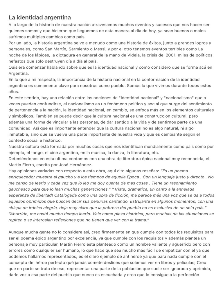 La Identidad Argentina | PDF