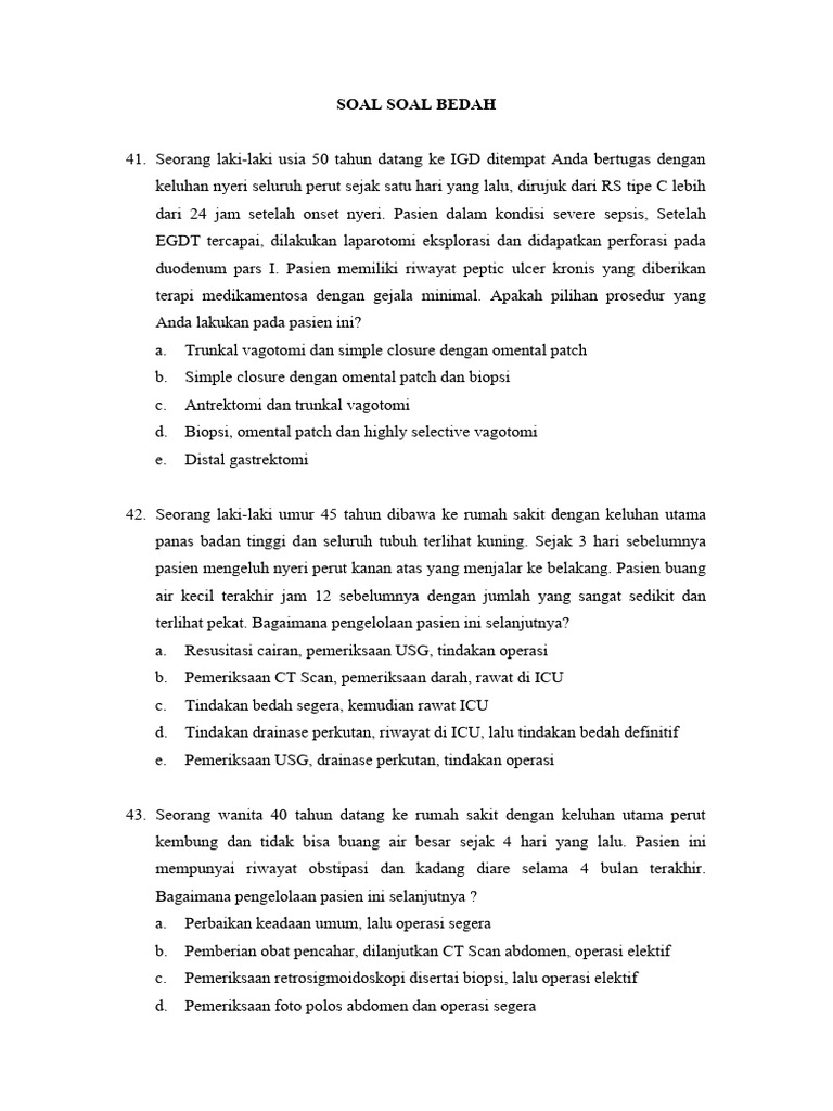 Soal Soal Bedah | PDF | Pengembangan Diri | Kesehatan Holistik