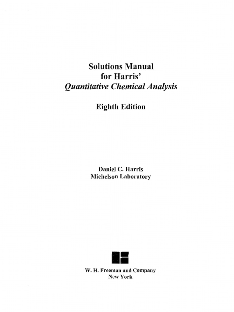 (S.M) Quantitative Chemical Analysis (8e) | PDF