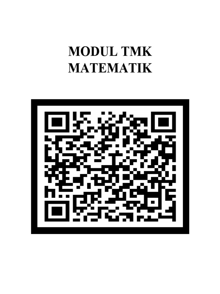 Modul Tmk Matematik Qr Code Pdf