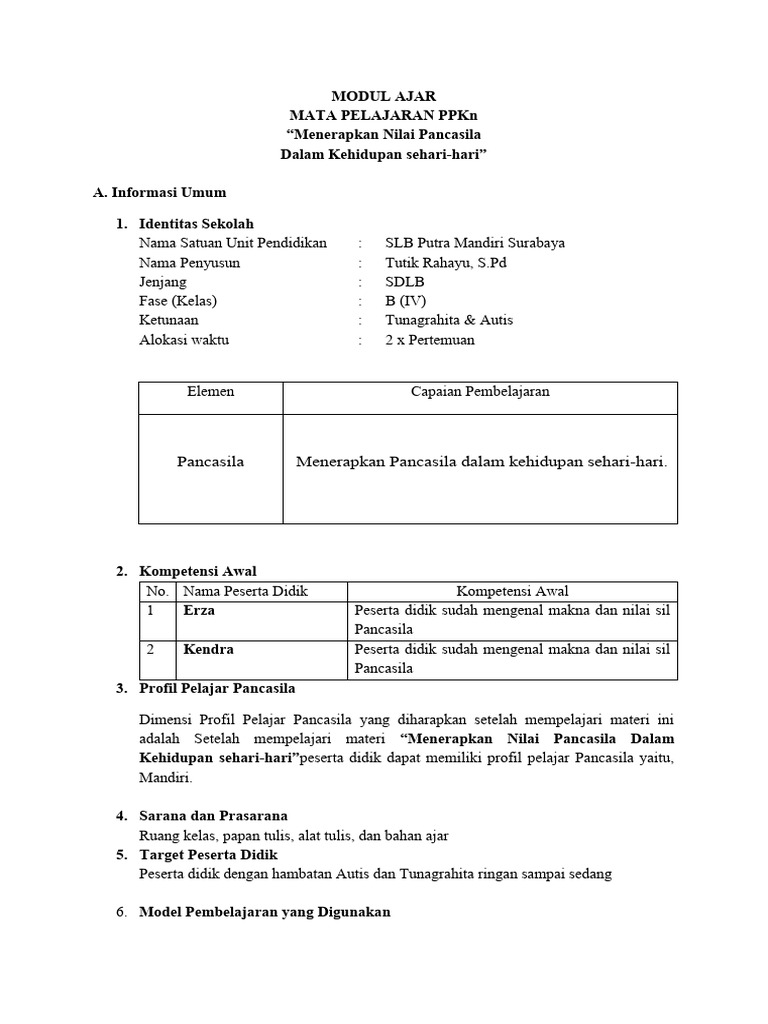 Modul PKN TP 3 FASE B | PDF