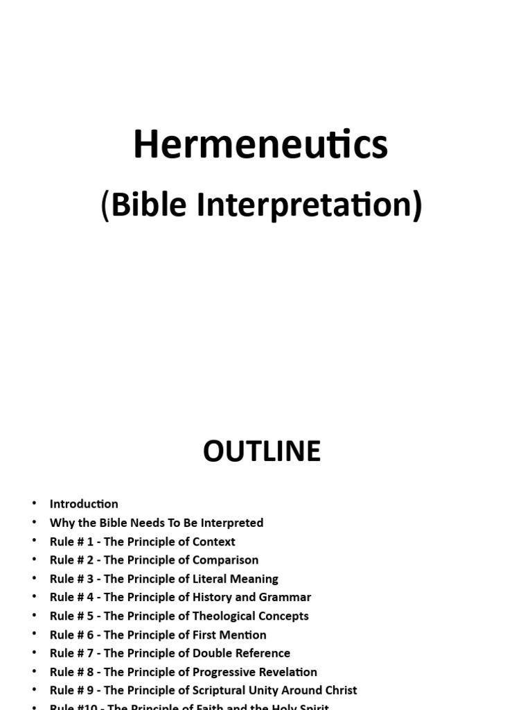 Hermeneutics | PDF | Revelation | Bible