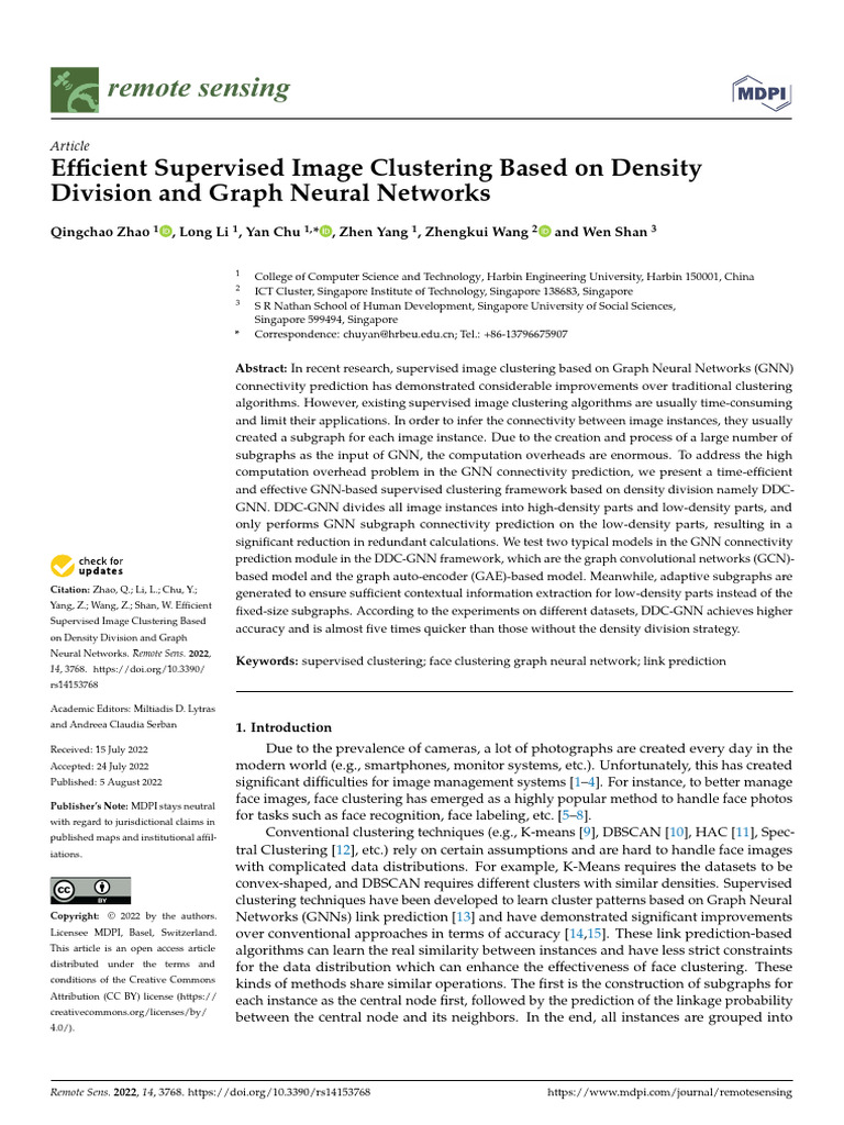 代表性期刊论文 | PDF | Cluster Analysis | Artificial Neural Network