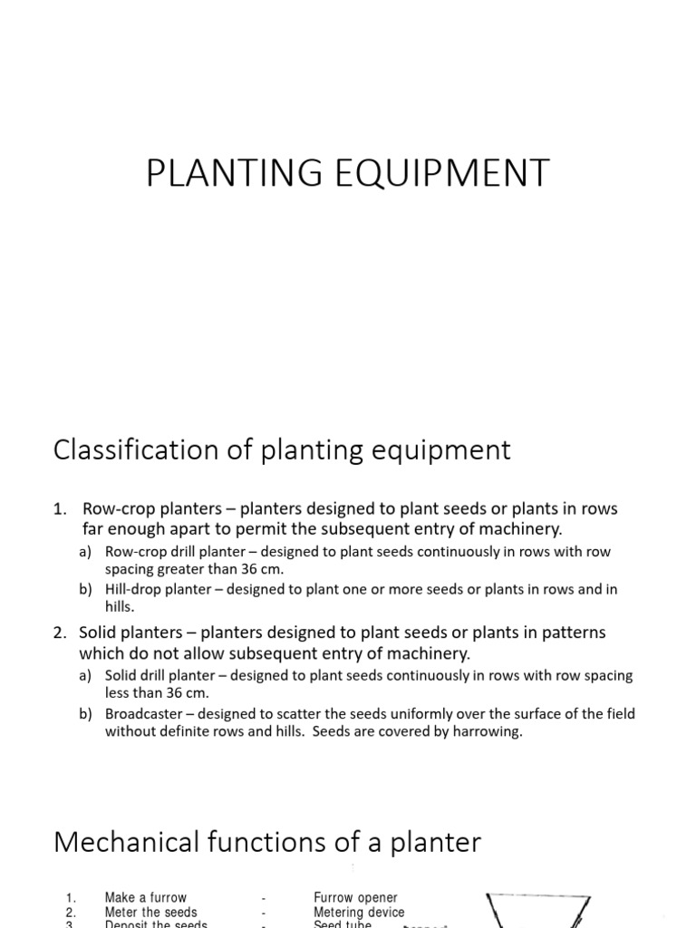 PLANTING EQUIPMENT | PDF