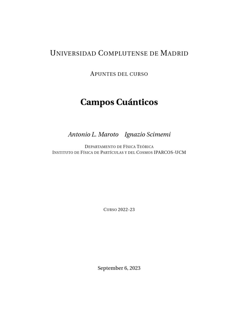 Campos_Cuánticos-1 (1) | PDF | Teoría del campo cuántico | Mecánica cuántica