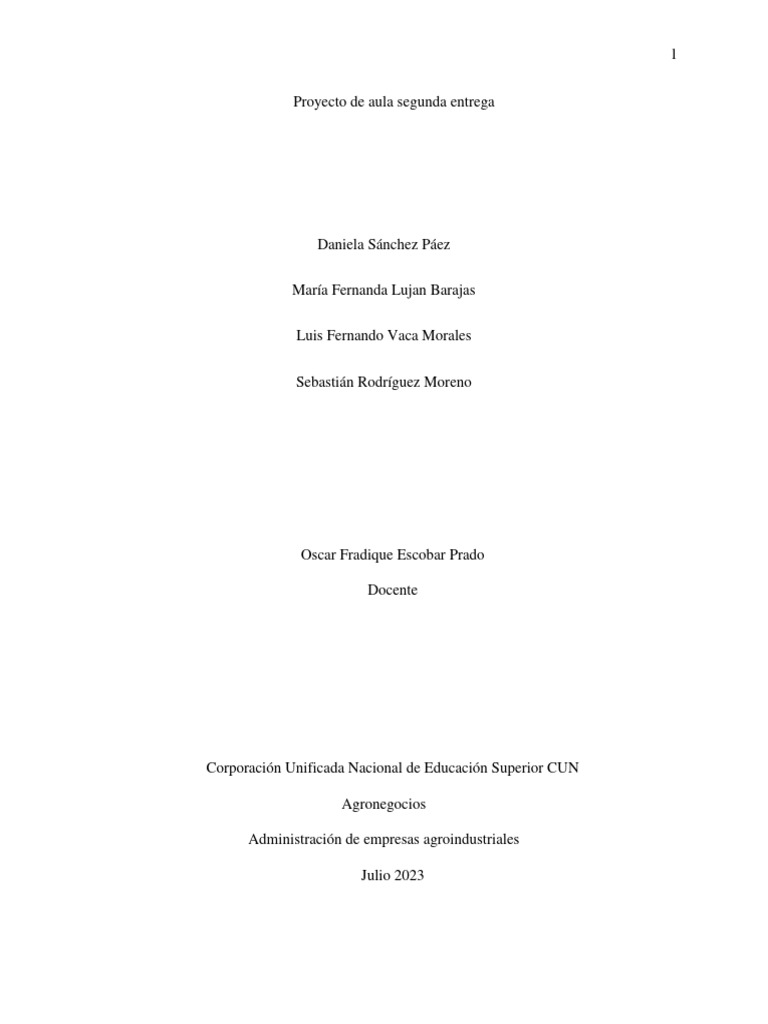 ACA 2 Proyecto de Aula Segunda Entrega | PDF