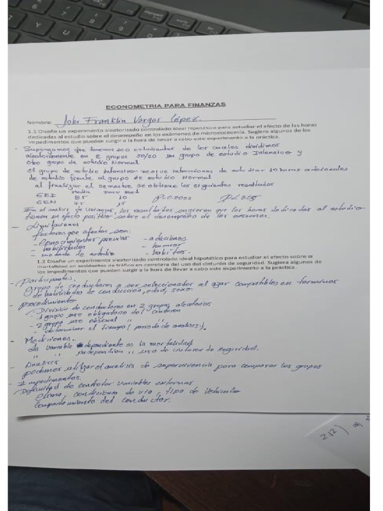 Tarea01 Econometria | PDF