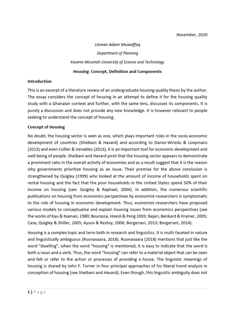Housing Concept Definition and Component | PDF | Commodity | Market ... Housing Concept Definition and Component | PDF | Commodity | Market ...