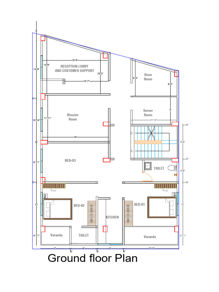 Ground Floor Plan: Reception Lobby and Customer Support | PDF