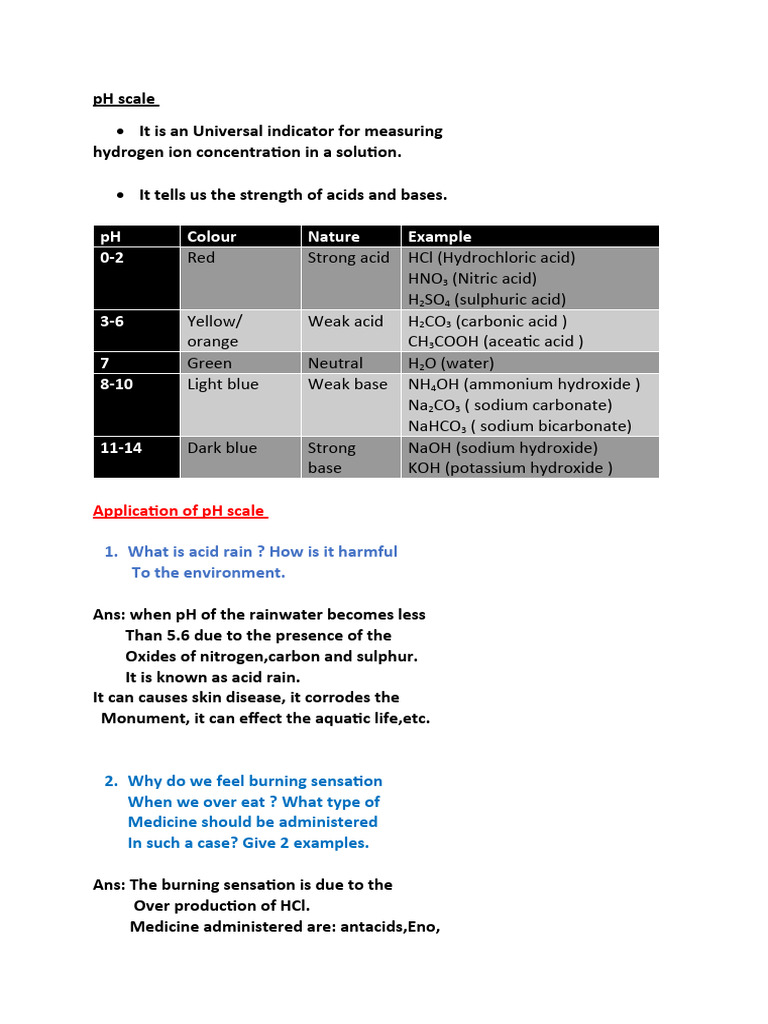 Acid, Bases and Salts - Notes | PDF | Sodium Bicarbonate | Sodium Carbonate