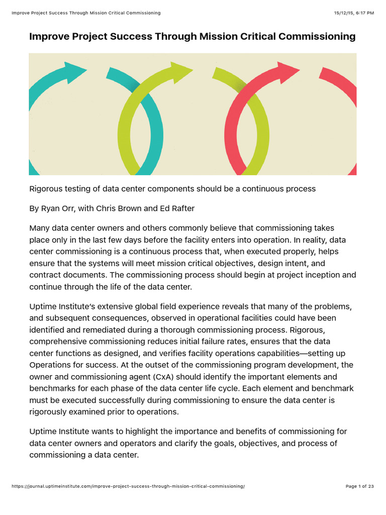 Improve Project Success Through Mission Critical Commissioning | PDF ...