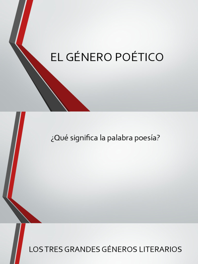 El Género Poético | PDF | Poesía | Metro (poesía)