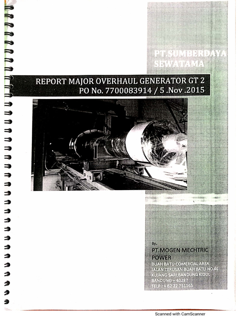 Report Major Overhaul Generator GT 2 05-07-2021 11.08 | PDF