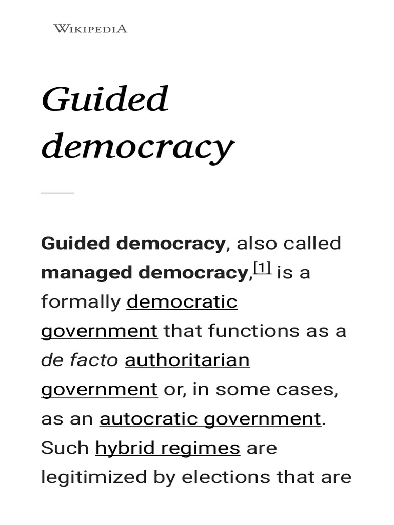 Guided Democracy | PDF | Forms Of Government | Political Theories