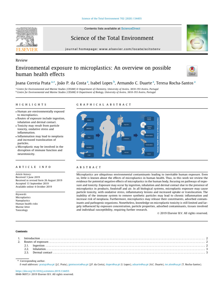 Environmental Exposure To Microplastics | PDF | Inflammation | Plastic