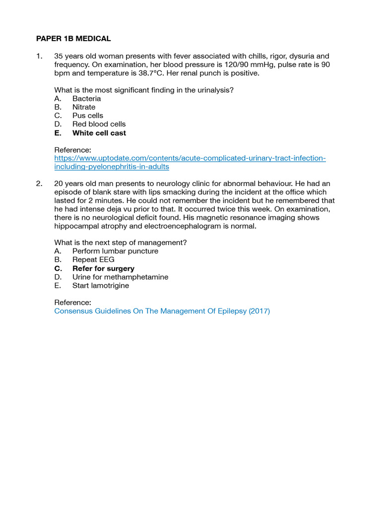 Paper 1B Medical | PDF | Diabetes | Hypertension