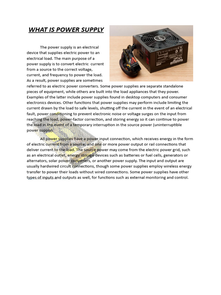 What Is Power Supply | Download Free PDF | Power Supply | Rectifier