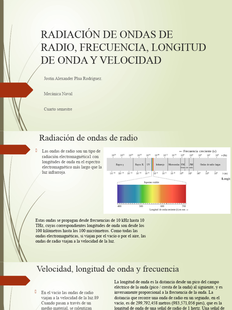 Radiación de Ondas de Radio, Frecuencia | PDF