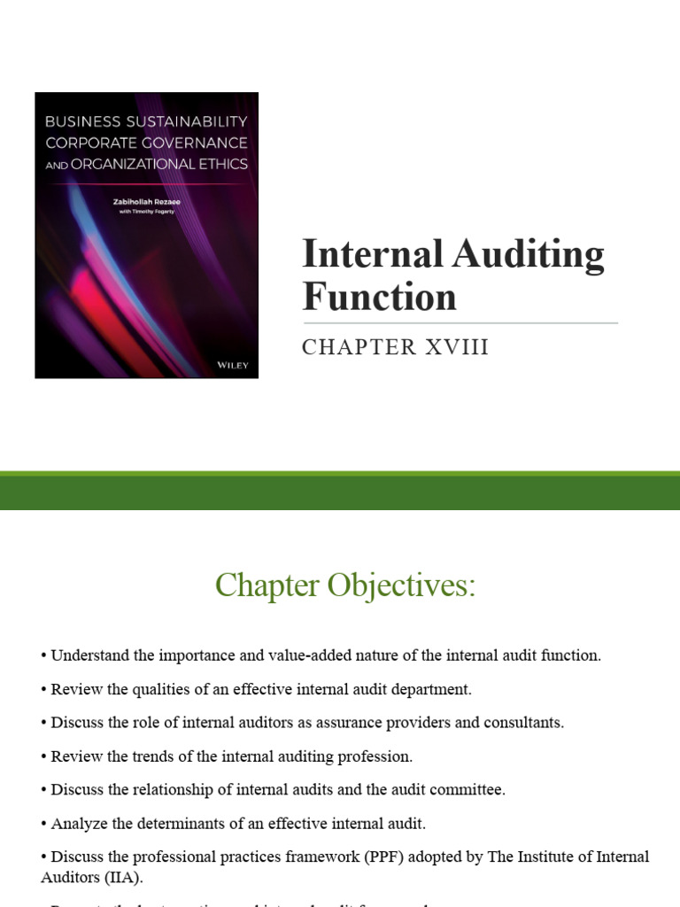 SESI 11 ch18 - Internal Auditing Function | PDF