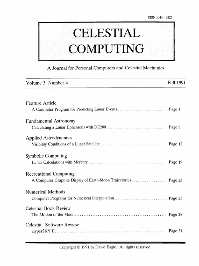 CELESTIAL COMPUTING - Orbital and Celestial Mechanics Website | PDF | Physical Sciences ...