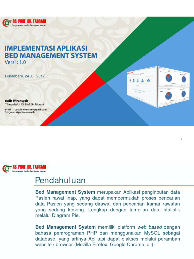 Implementasi Aplikasi Bed Management System Versi 1.0 | PDF